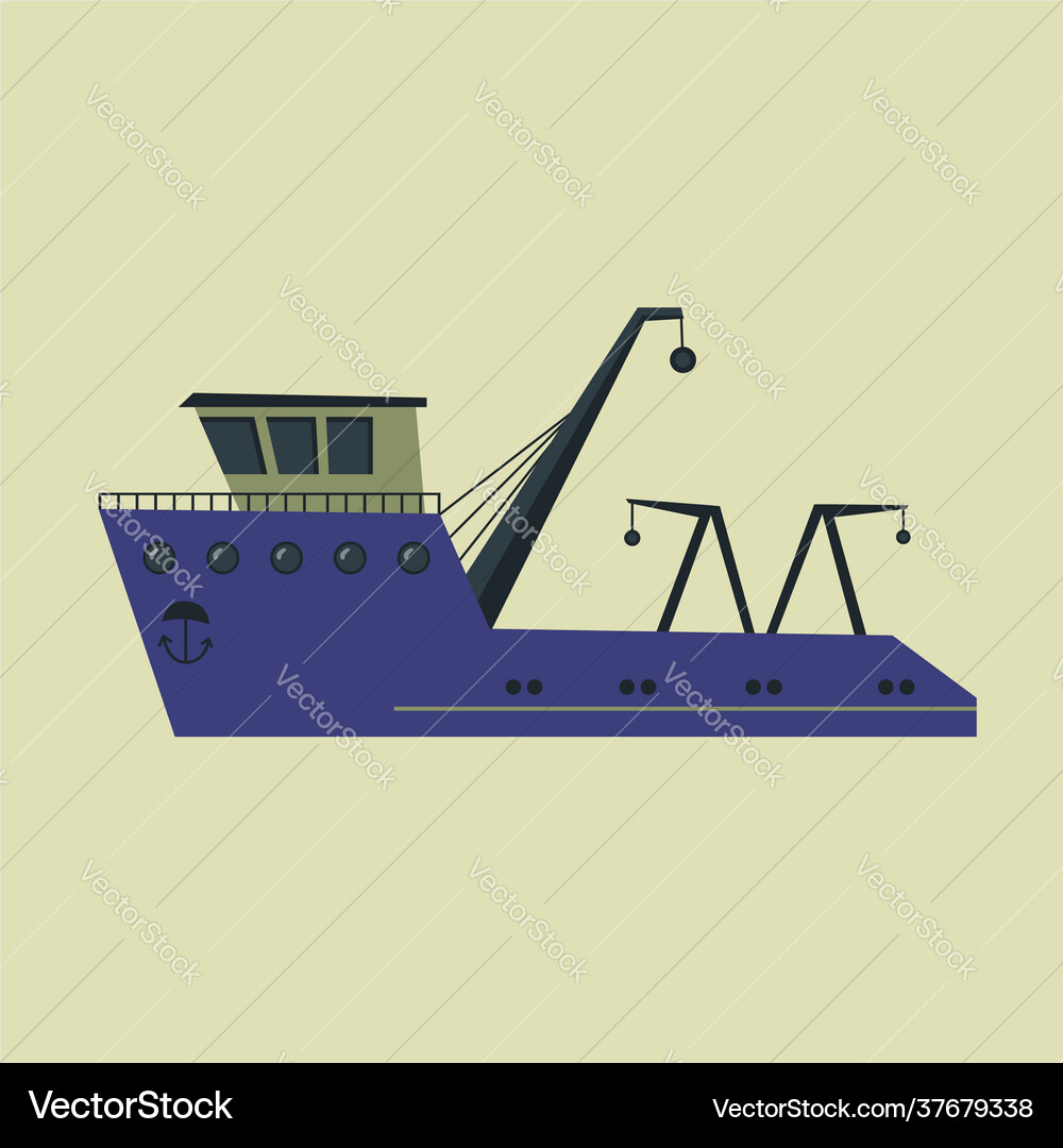 Fisherman boat trawlers Royalty Free Vector Image