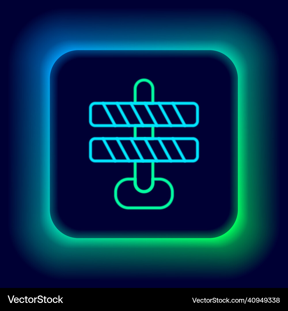 Glowing neon line road barrier icon isolated Vector Image