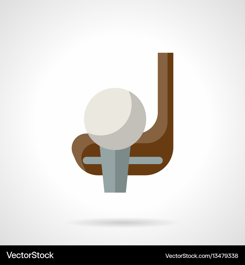 Golf ball and putter flat color icon Royalty Free Vector