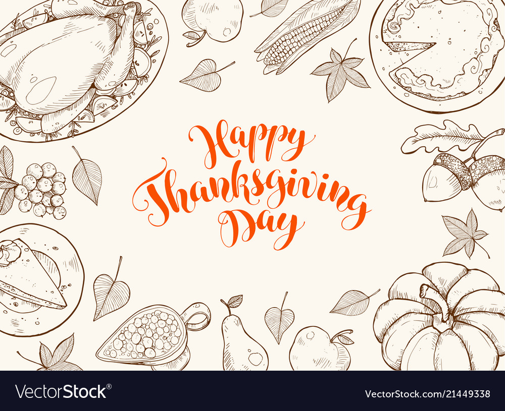 Happy thanksgiving poster Royalty Free Vector Image