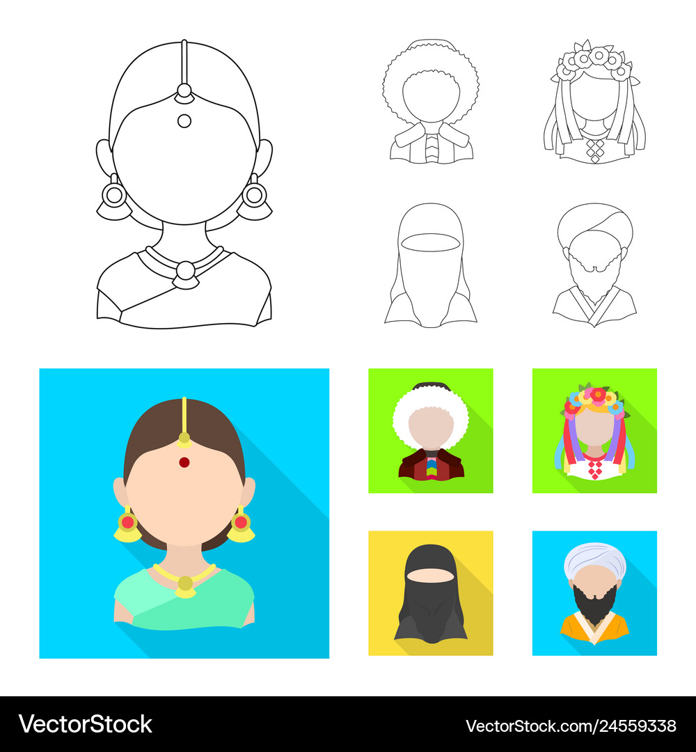 Isolated object of imitator and resident icon set Vector Image
