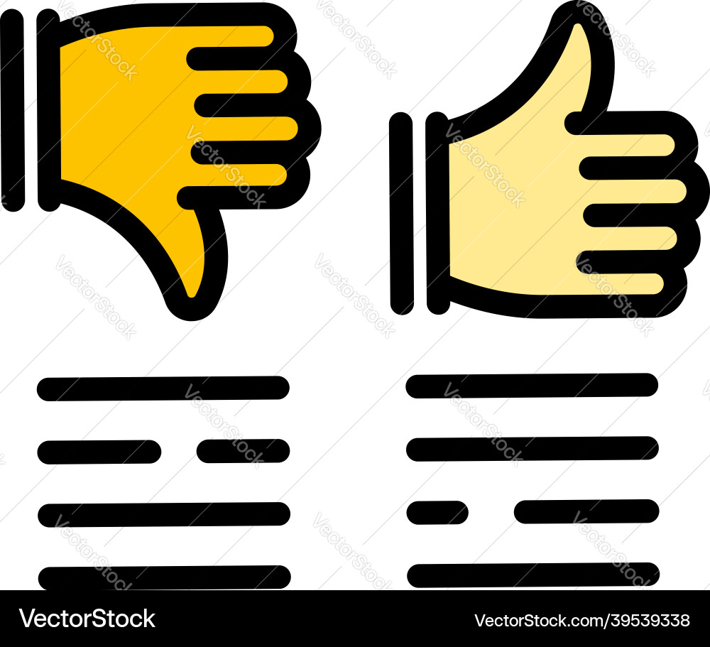 Like dislike icon color outline Royalty Free Vector Image