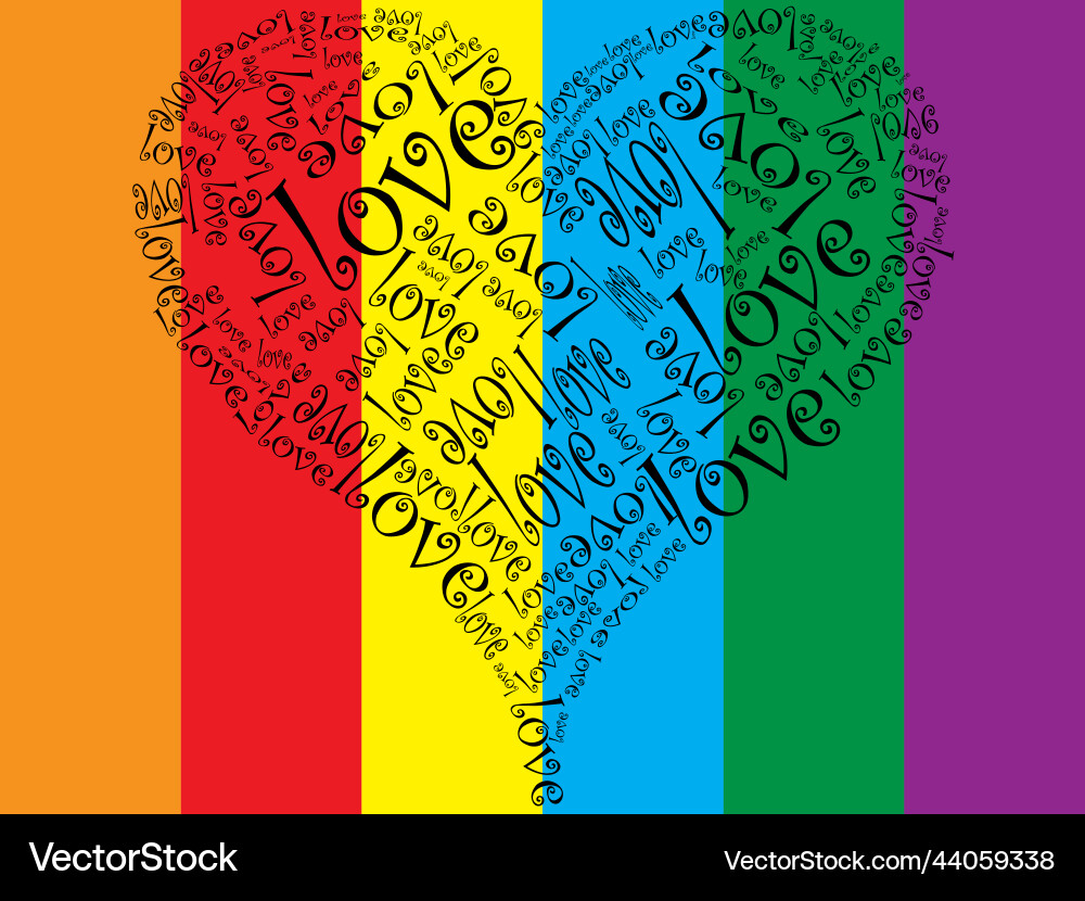 Love heart lgbt Royalty Free Vector Image - VectorStock