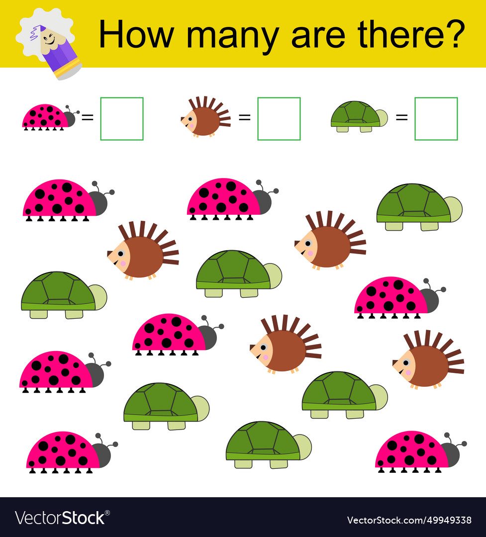 Math activity for kids developing numeracy Vector Image