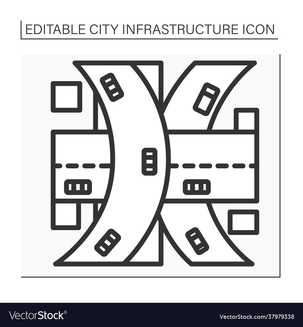 Multi-level junction icon Royalty Free Vector Image