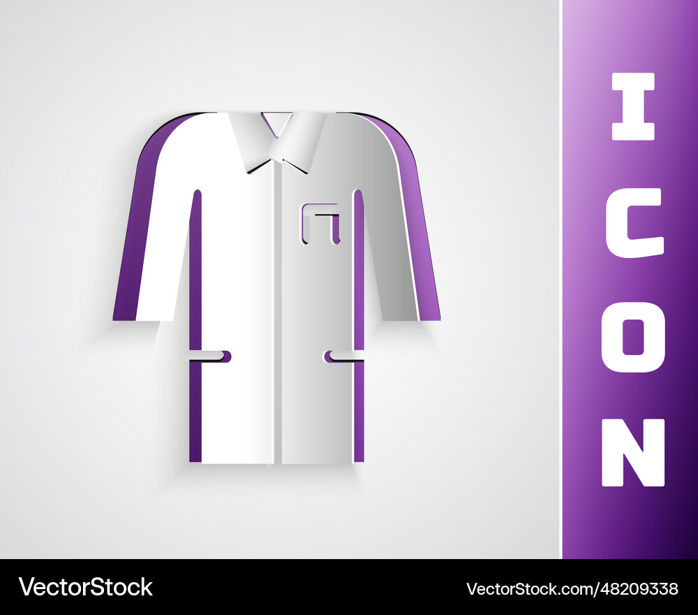 Paper cut laboratory uniform icon isolated on Vector Image