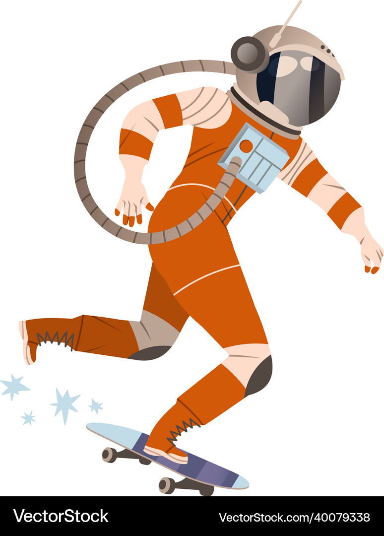 Spaceman or astronaut man character in space suit Vector Image