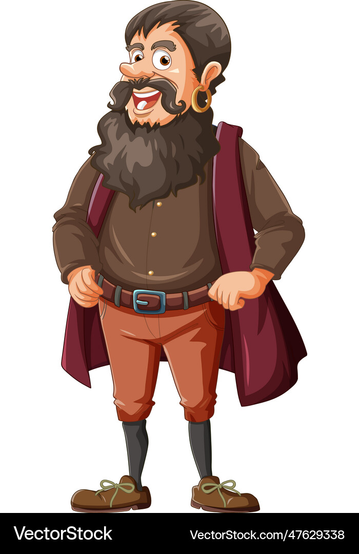 Villager man cartoon character Royalty Free Vector Image