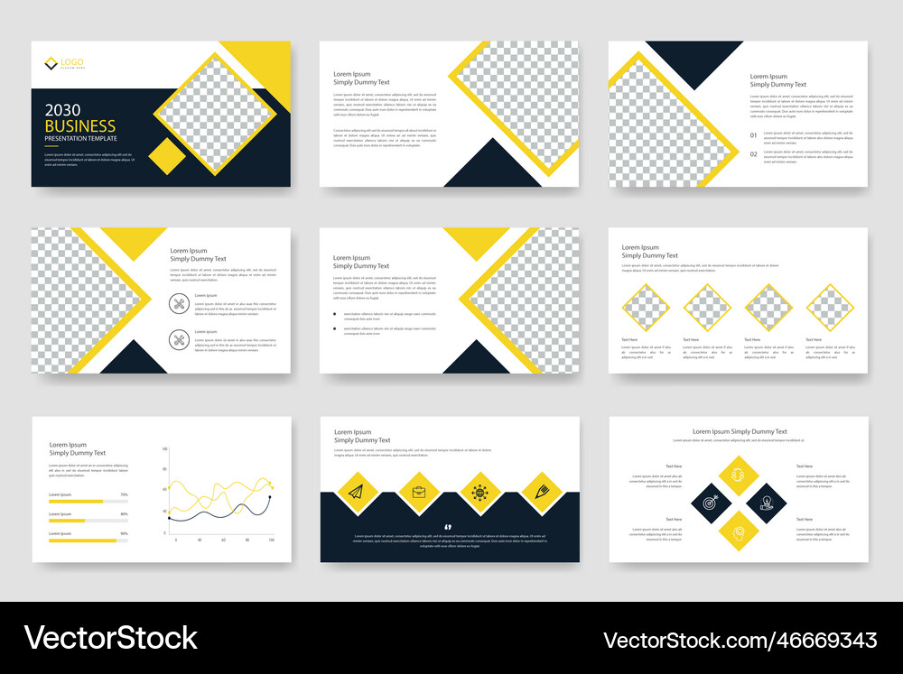Business annual report powerpoint presentation Vector Image