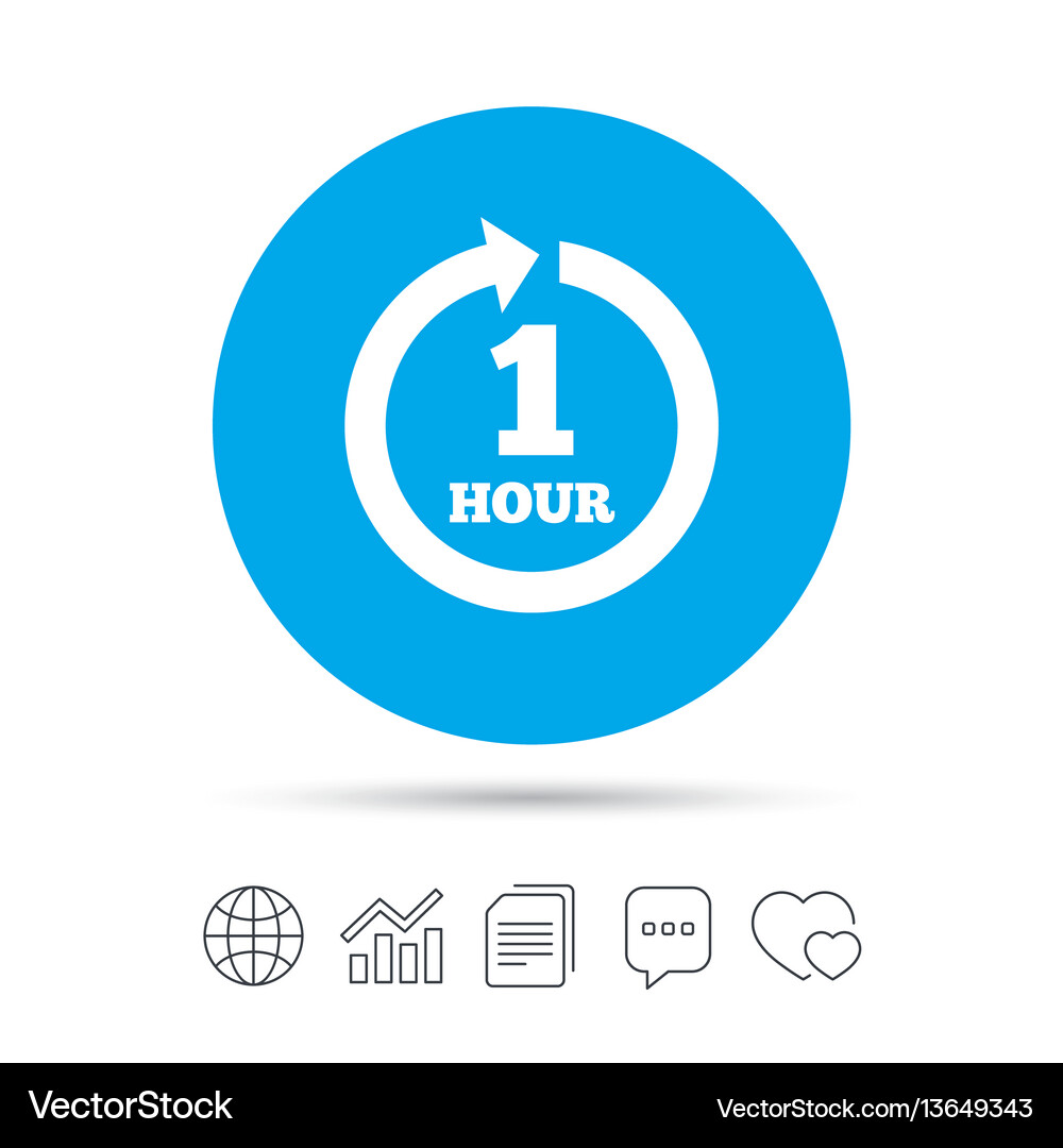 Every hour sign icon full rotation arrow Vector Image