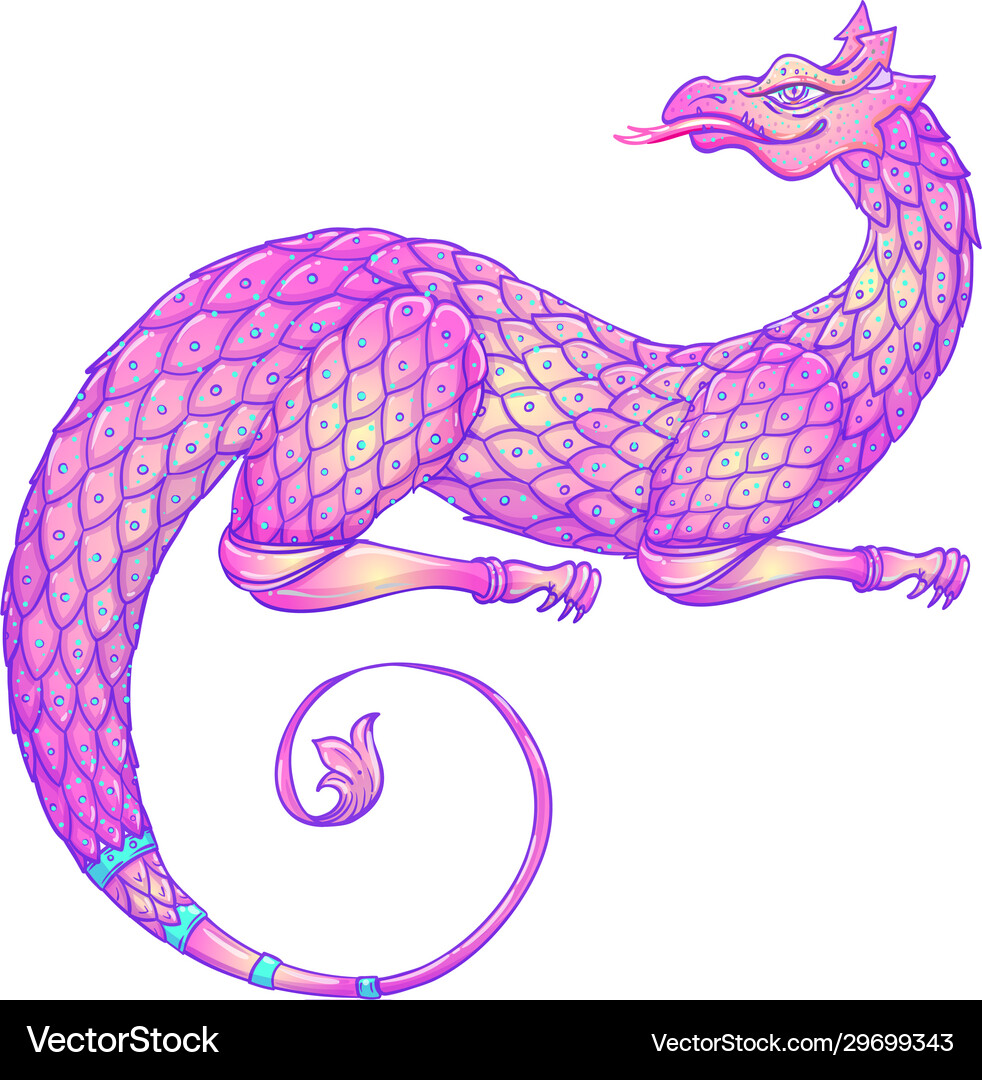 Fantasy creature dragon medieval heraldic coat of Vector Image