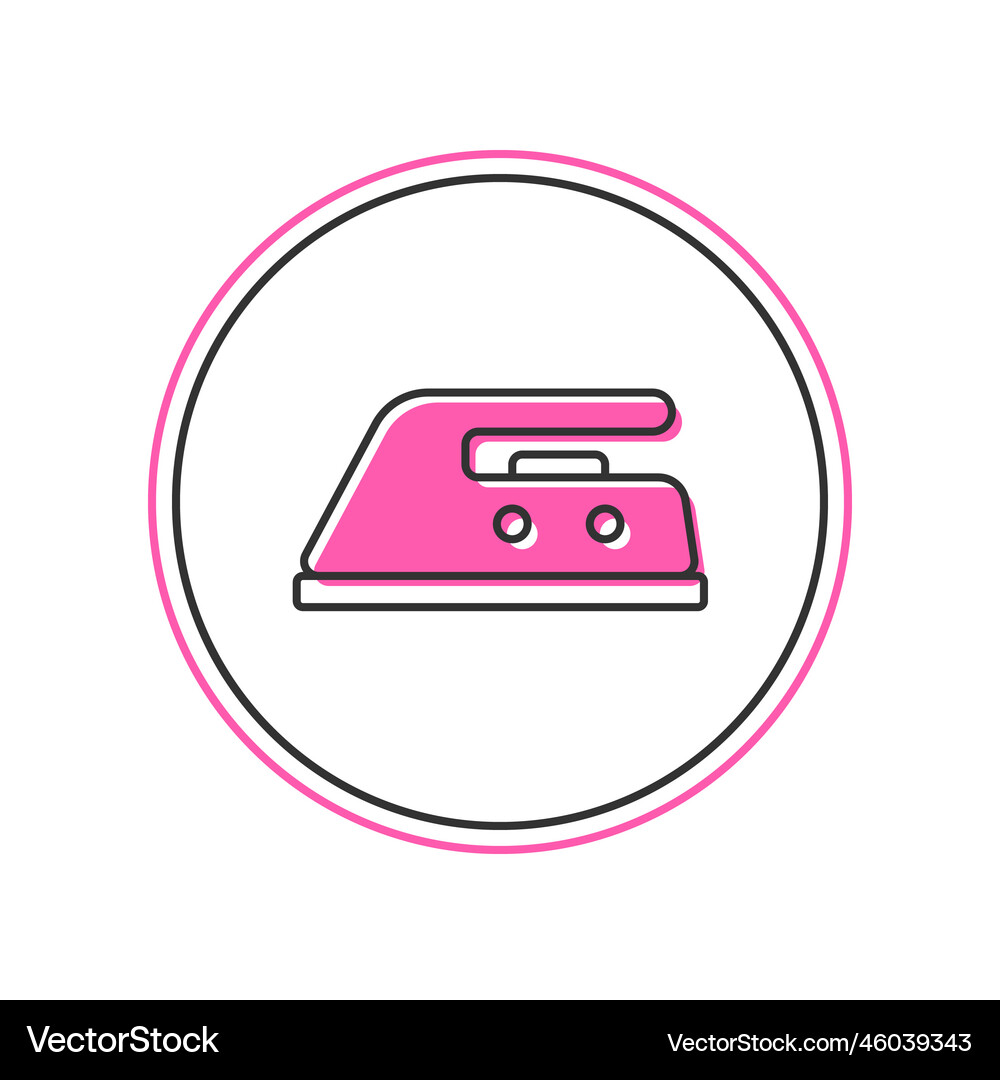 Filled outline electric iron icon isolated Vector Image