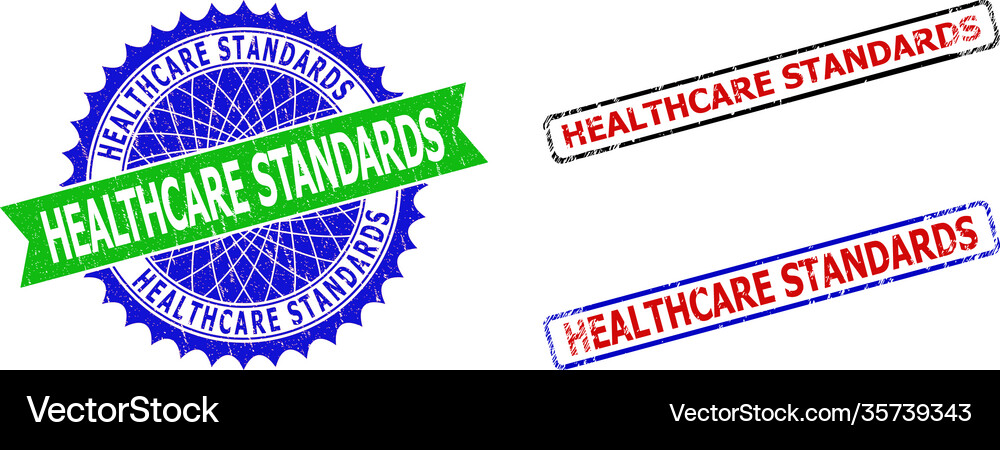 Healthcare standards rosette and rectangle bicolor