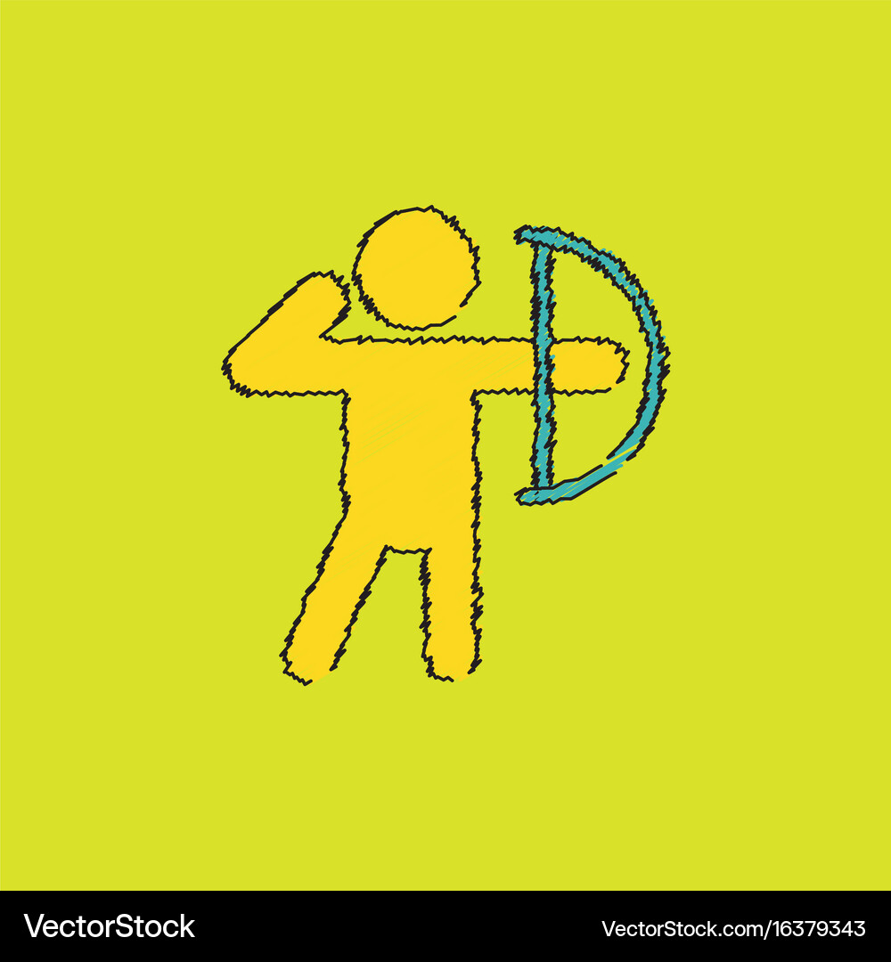 Olympic games archery player athlete icon Vector Image