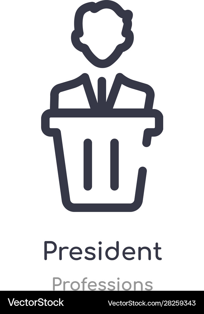 President outline icon isolated line from Vector Image