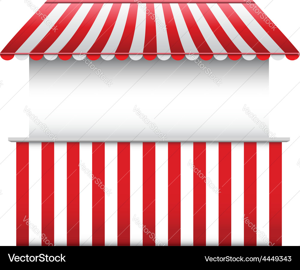 Red and White Striped Stall Royalty Free Vector Image