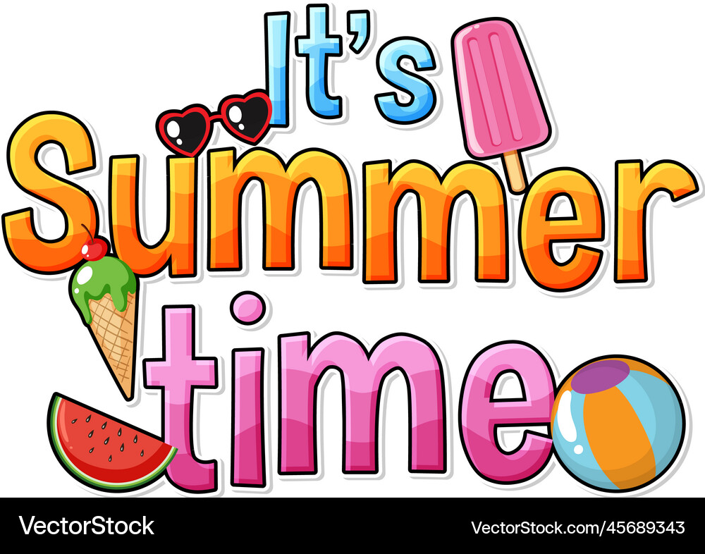 Summer time text on the island for banner Vector Image