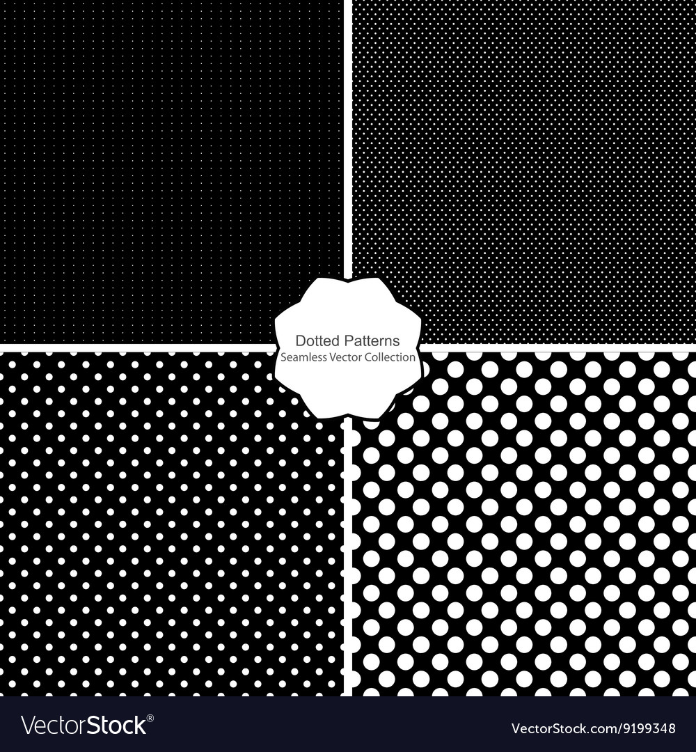 4 dotted patterns - seamless collection Royalty Free Vector