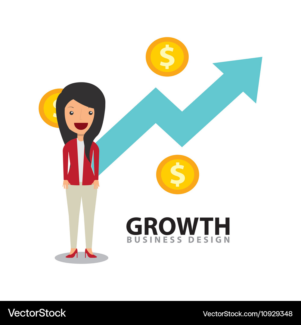 Business growth funds flat icons Royalty Free Vector Image