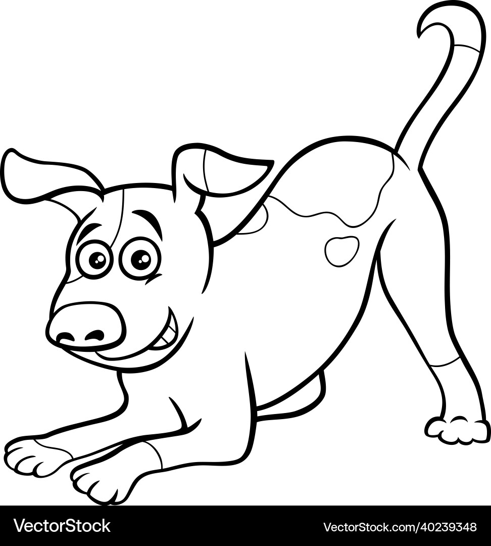 Cartoon spotted dog comic character coloring book Vector Image