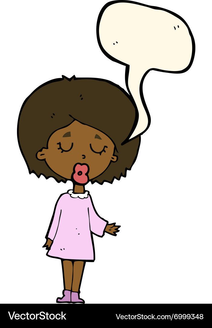 Cartoon woman explaining her point with speech Vector Image