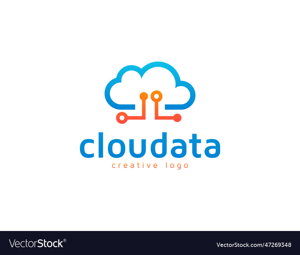 Cloud and technology data symbol logo design Vector Image
