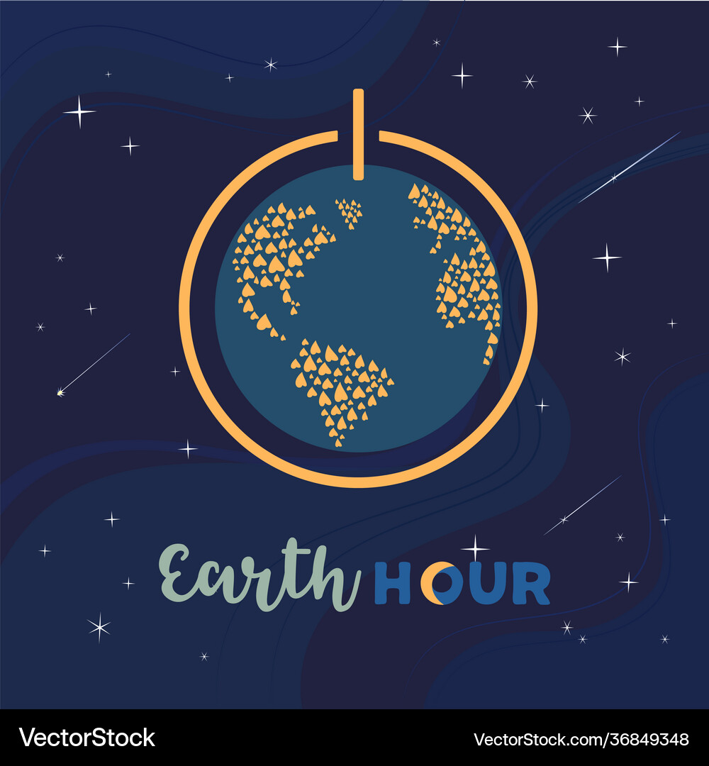Earth hour day social simple poster Royalty Free Vector