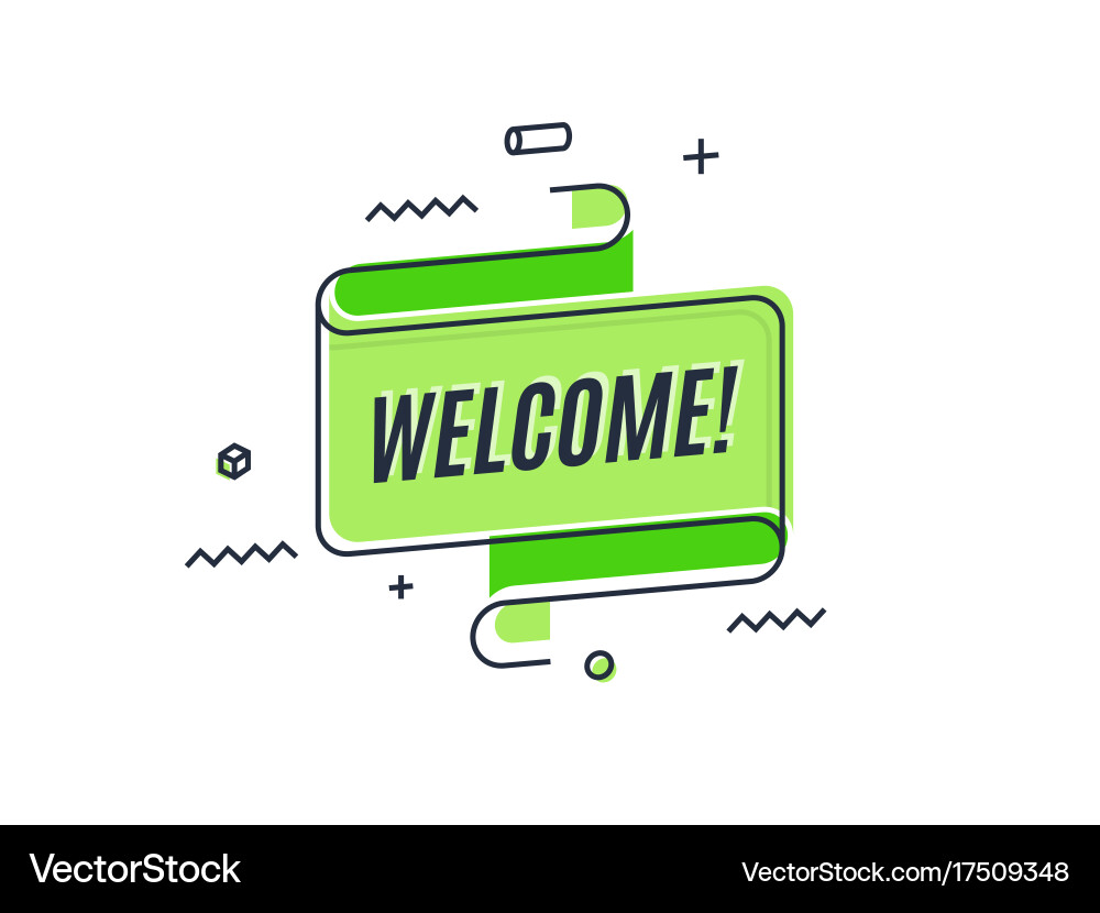 Flat linear promotion ribbon banner scroll pric Vector Image