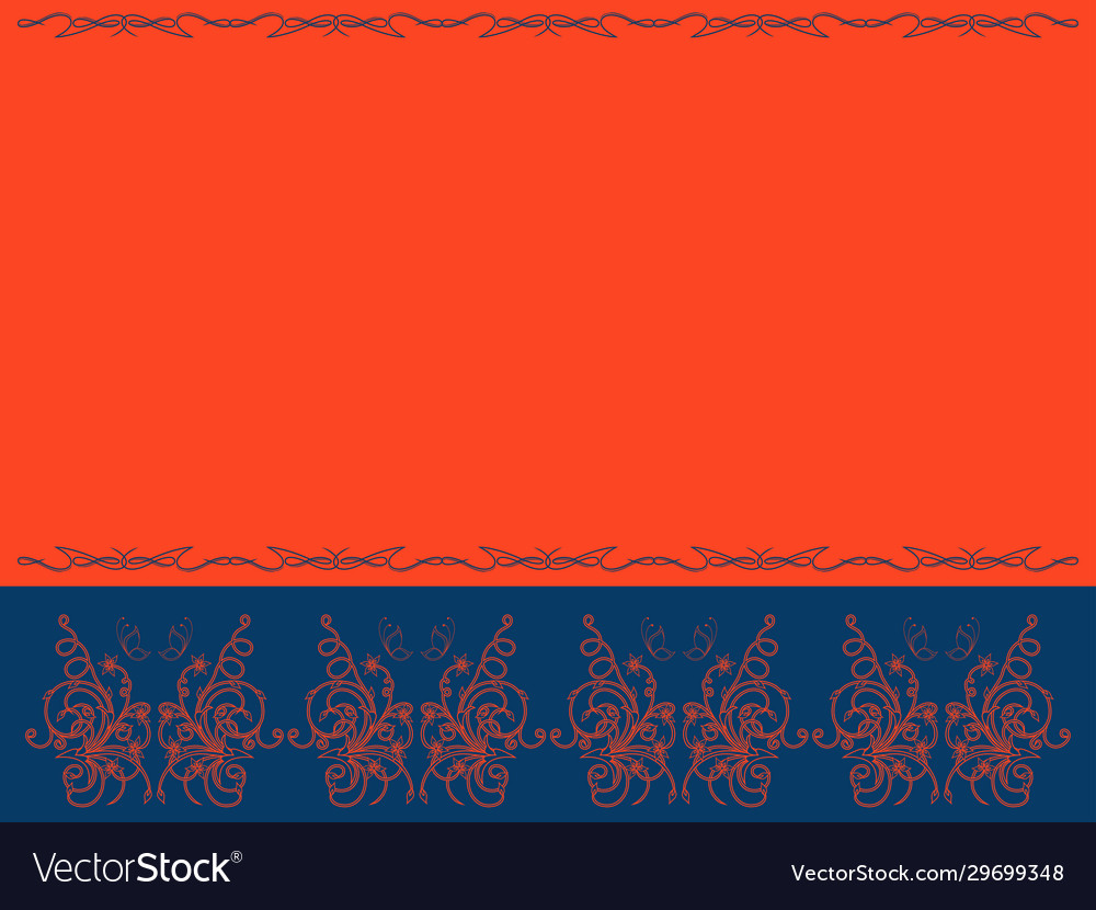 Horizontal postcard with flora elements Royalty Free Vector