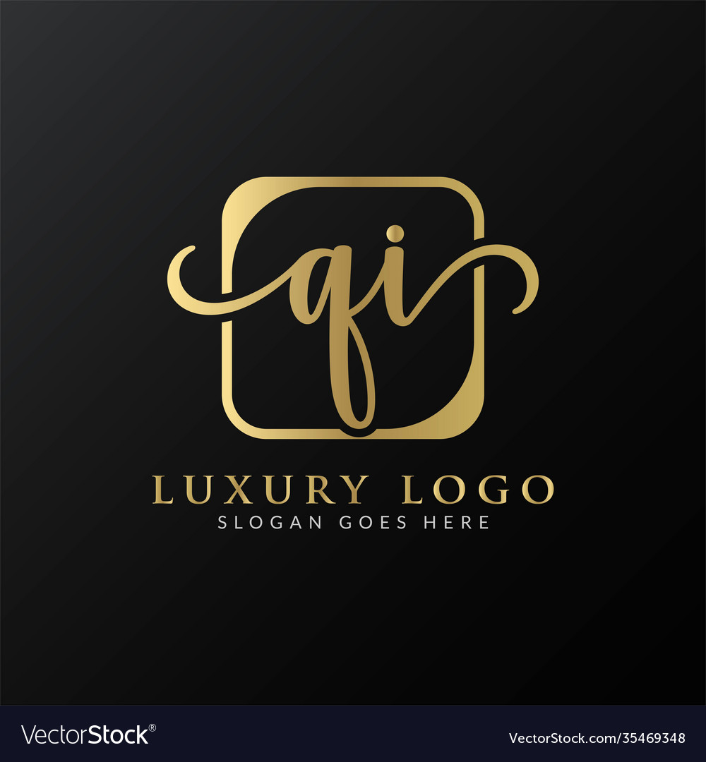 Initial letter qi logo design template modern Vector Image