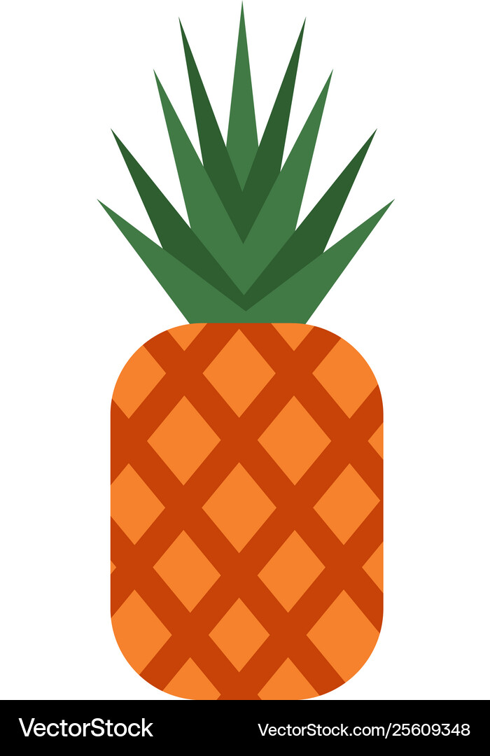 Pineapple flat on white Royalty Free Vector Image