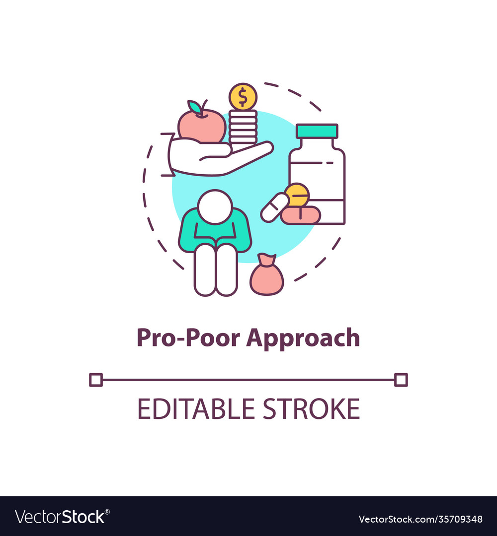 Pro poor approach concept icon Royalty Free Vector Image Pro poor approach concept icon Royalty Free Vector Image