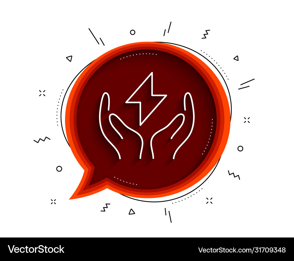 Safe energy line icon thunderbolt sign electric Vector Image