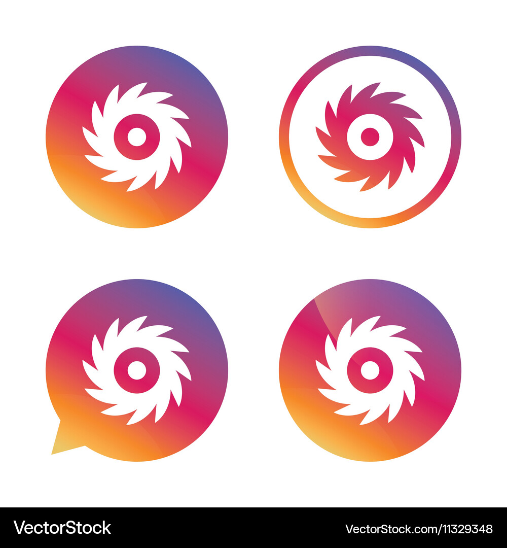 Saw circular wheel sign icon Cutting blade Vector Image