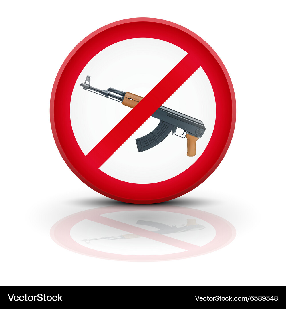 Sign with gun and symbol stop terrorism Royalty Free Vector