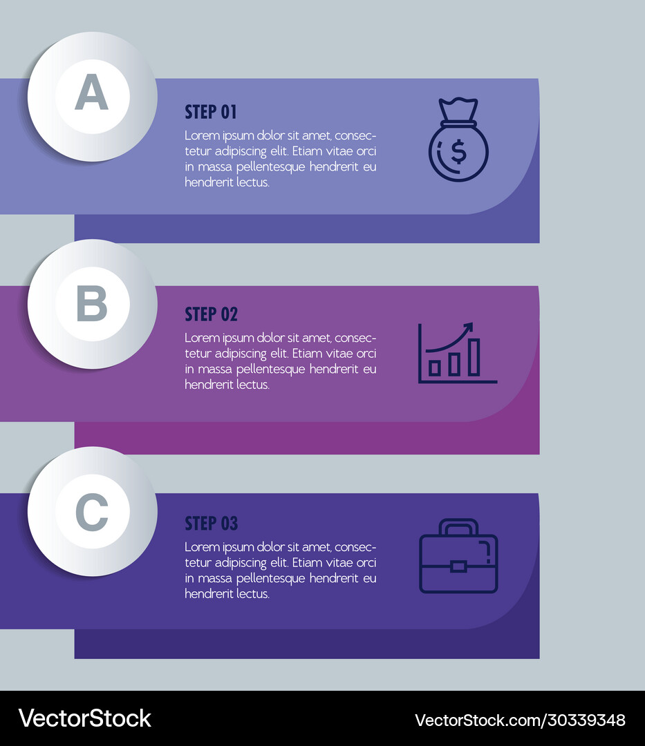 Statistical infographic with letters and business Vector Image