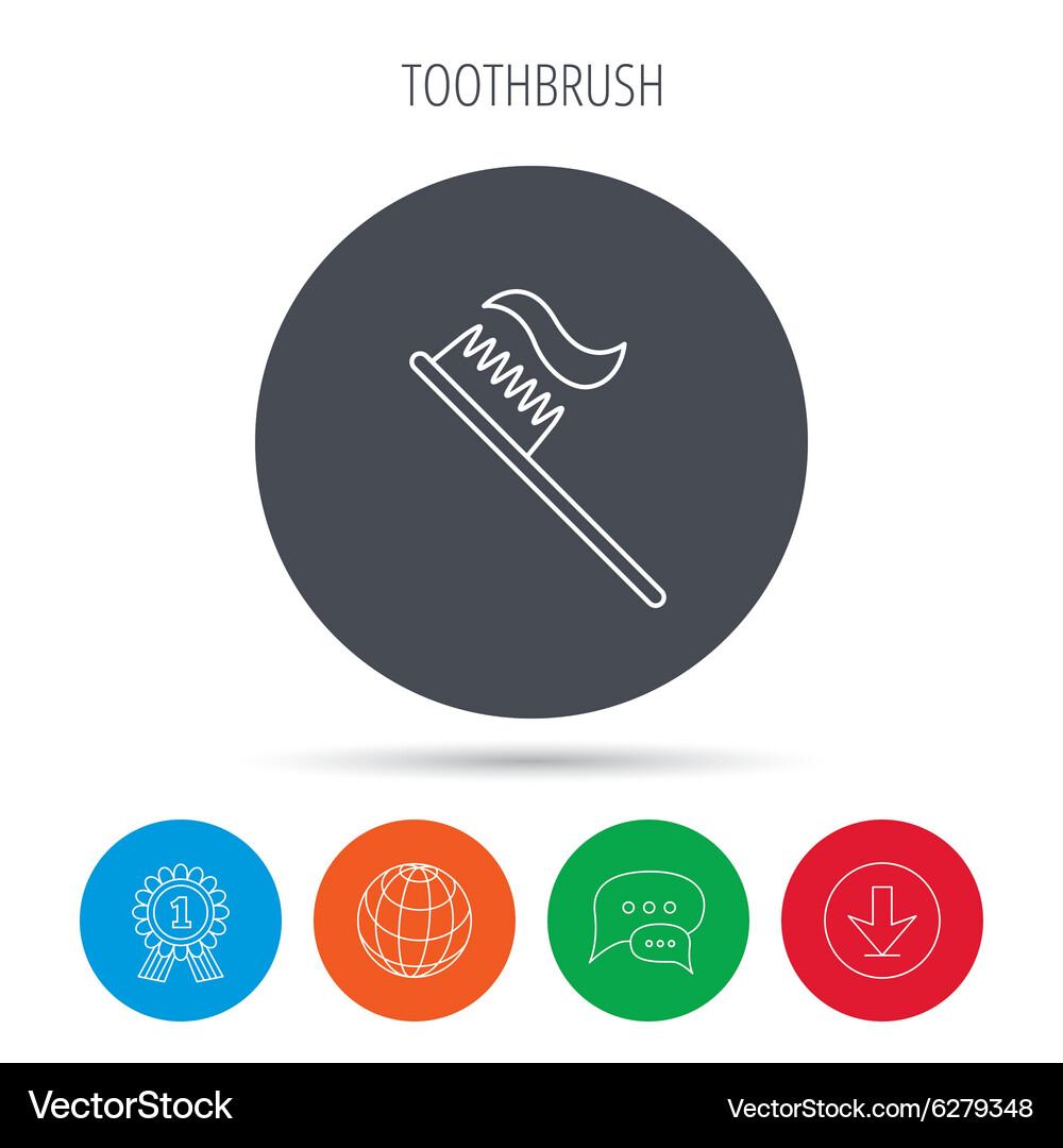 Toothbrush icon toothpaste sign Royalty Free Vector Image
