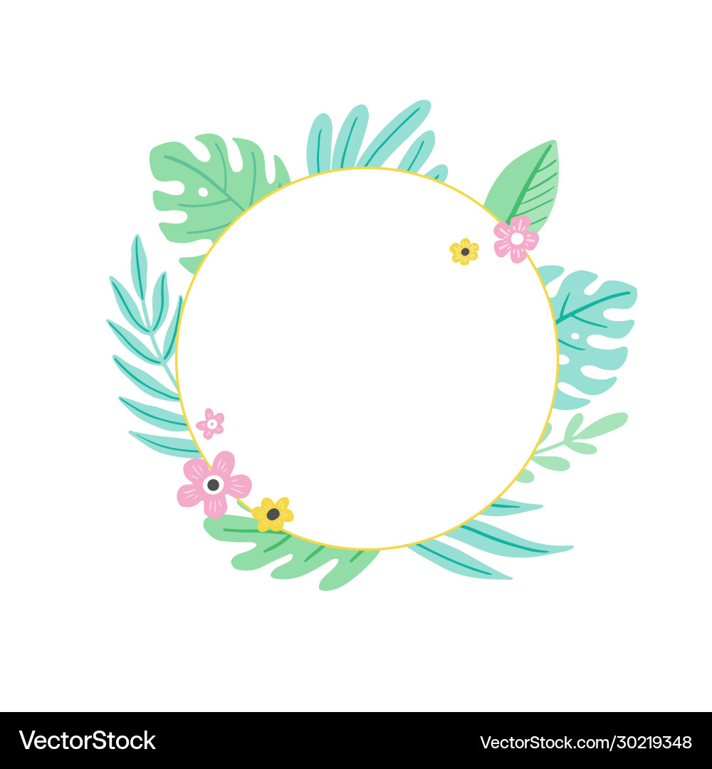 Tropical leaf frame for text decoration Royalty Free Vector