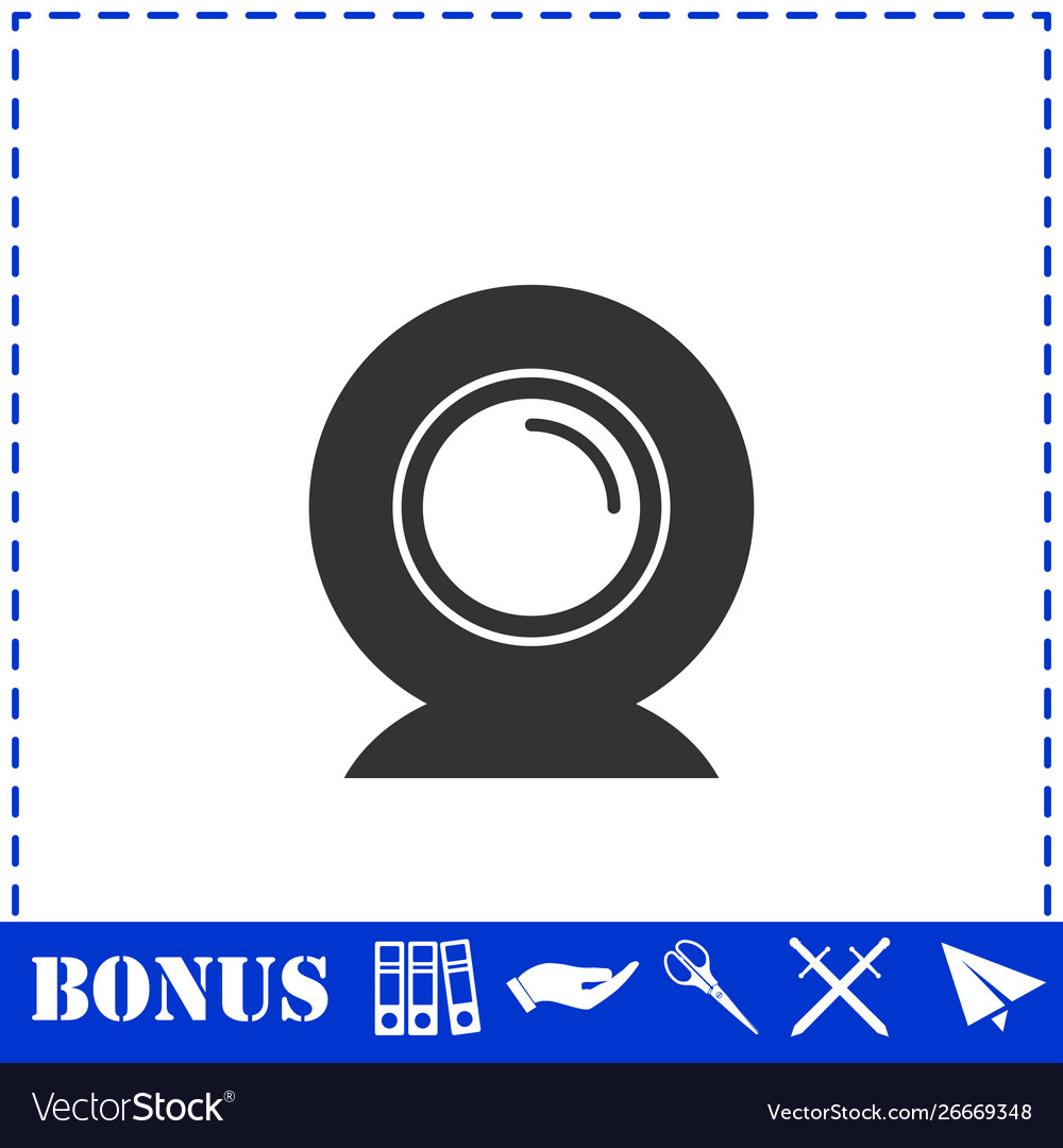 Web camera icon flat Royalty Free Vector Image
