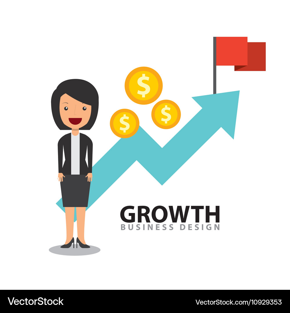 Business growth funds flat icons Royalty Free Vector Image