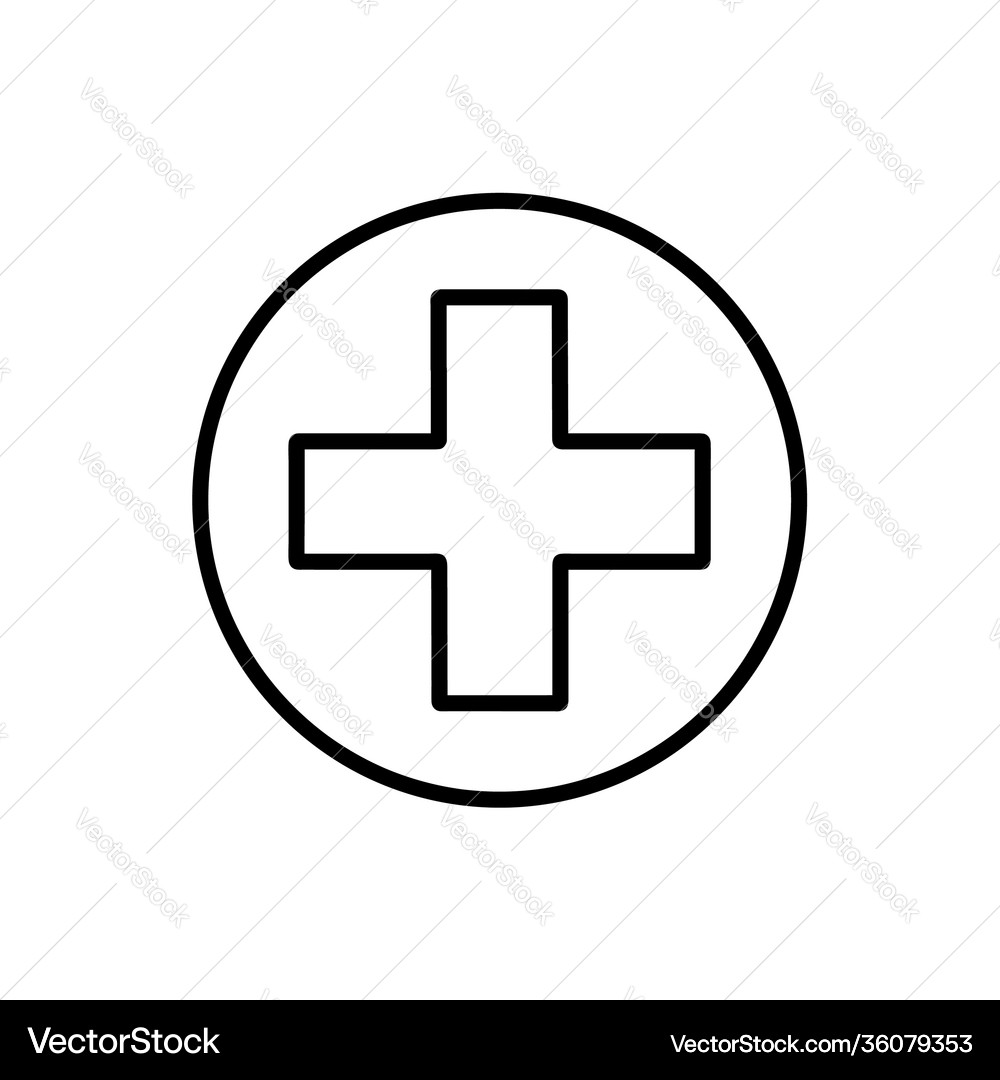 Flat line medical cross icon Royalty Free Vector Image