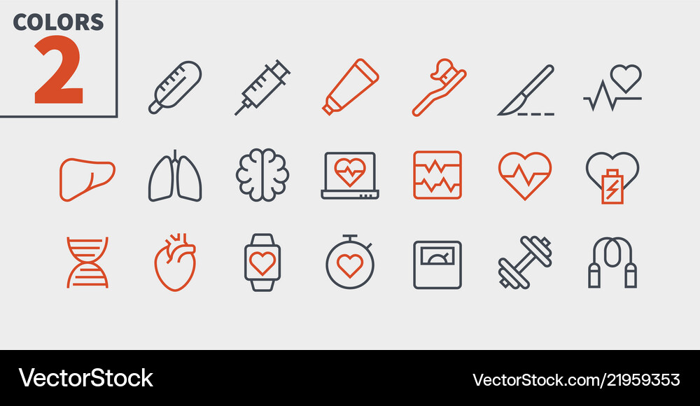 Health ui pixel perfect well-crafted thin Vector Image