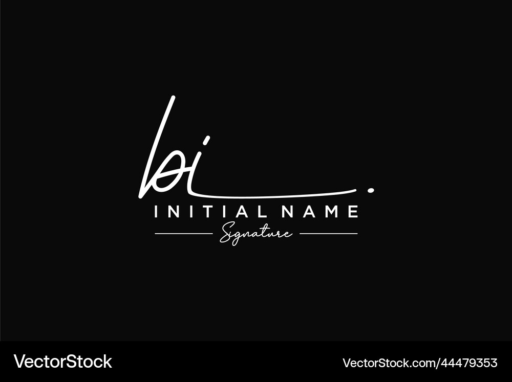 Initial bi signature logo template hand drawn Vector Image
