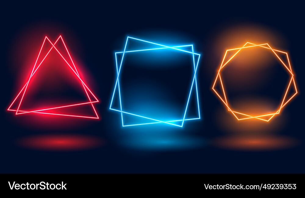 Line style glowing electric led frame banner Vector Image