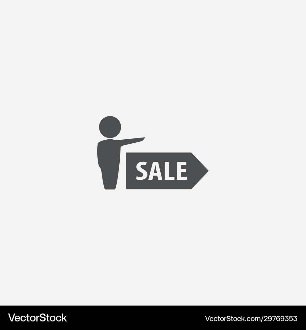 Man sale arrow icon Royalty Free Vector Image - VectorStock