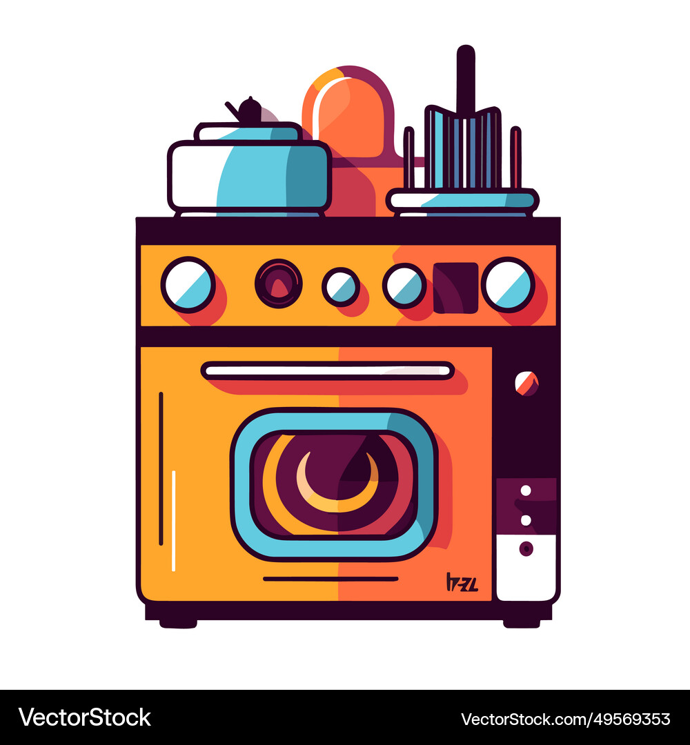 Modern gas stove cooking element design Royalty Free Vector