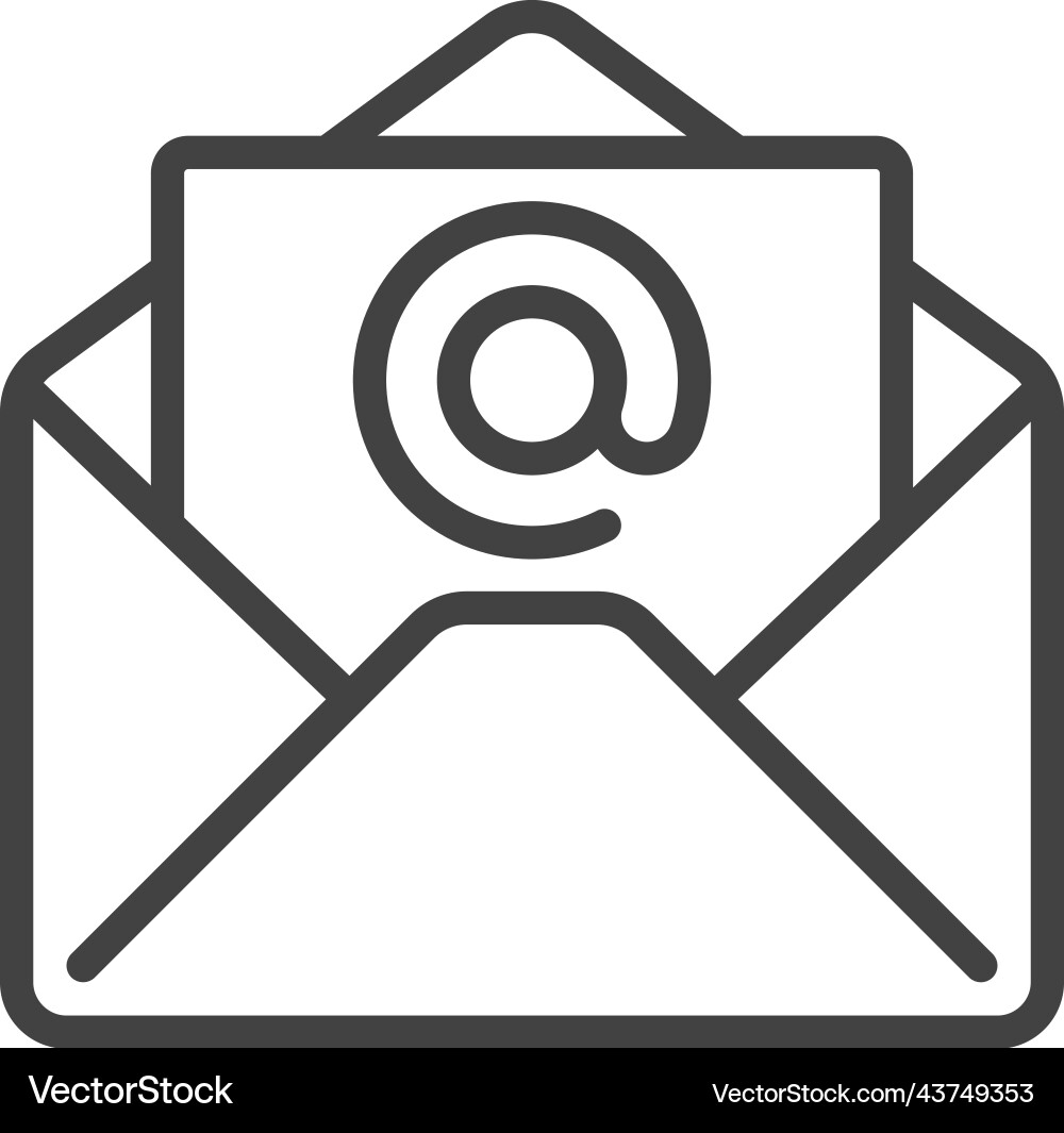 Newsletter thin line icon outline editable Vector Image
