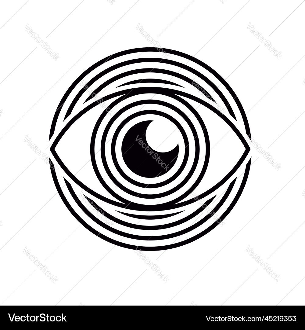 Open eye icon in simple geometric line style Vector Image