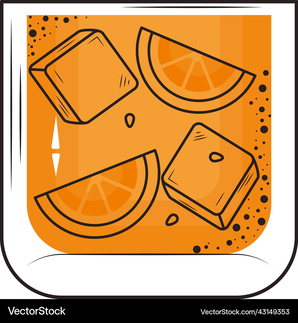 Orange cocktail icon Royalty Free Vector Image