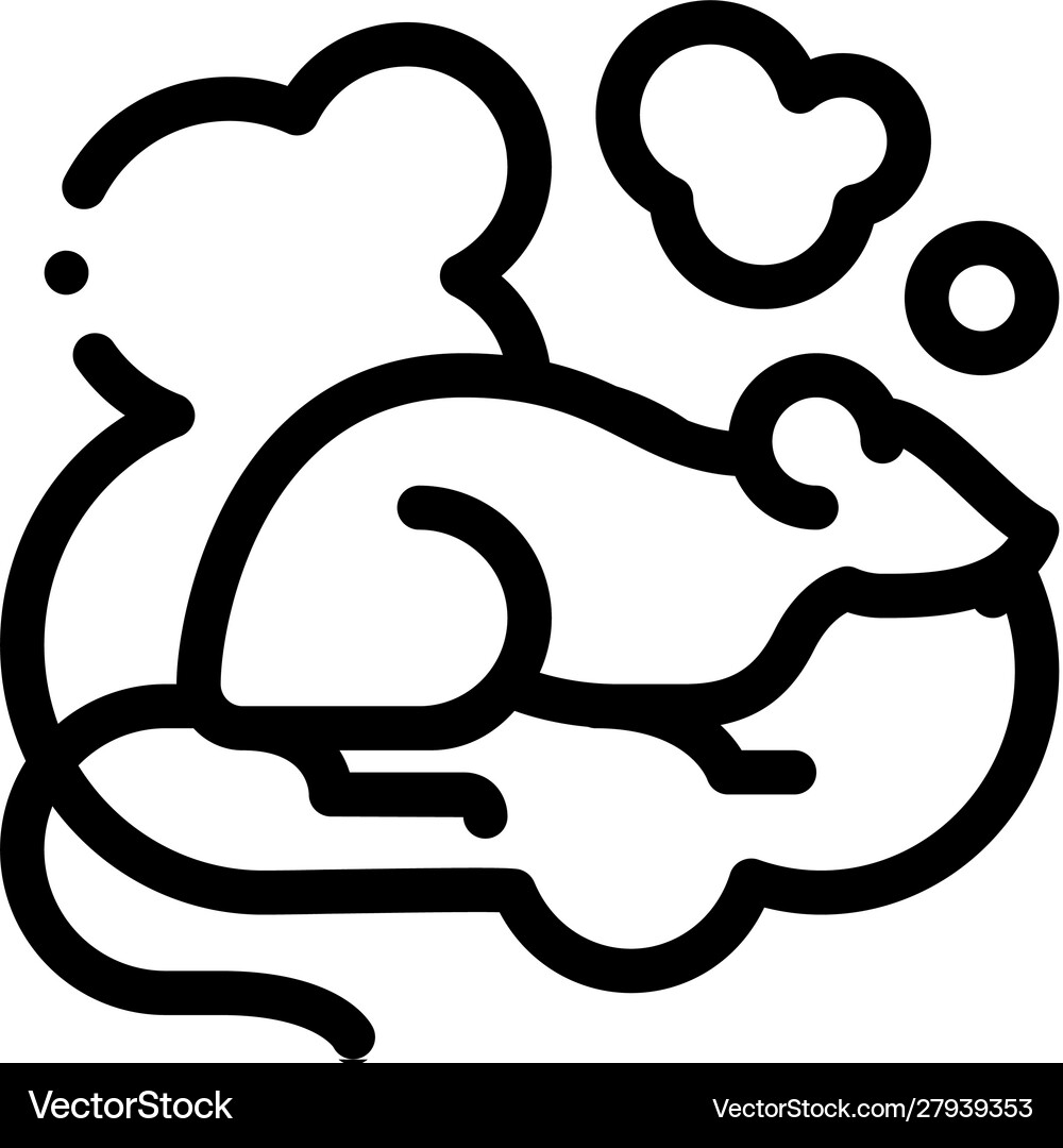 Rat in smoke icon outline Royalty Free Vector Image